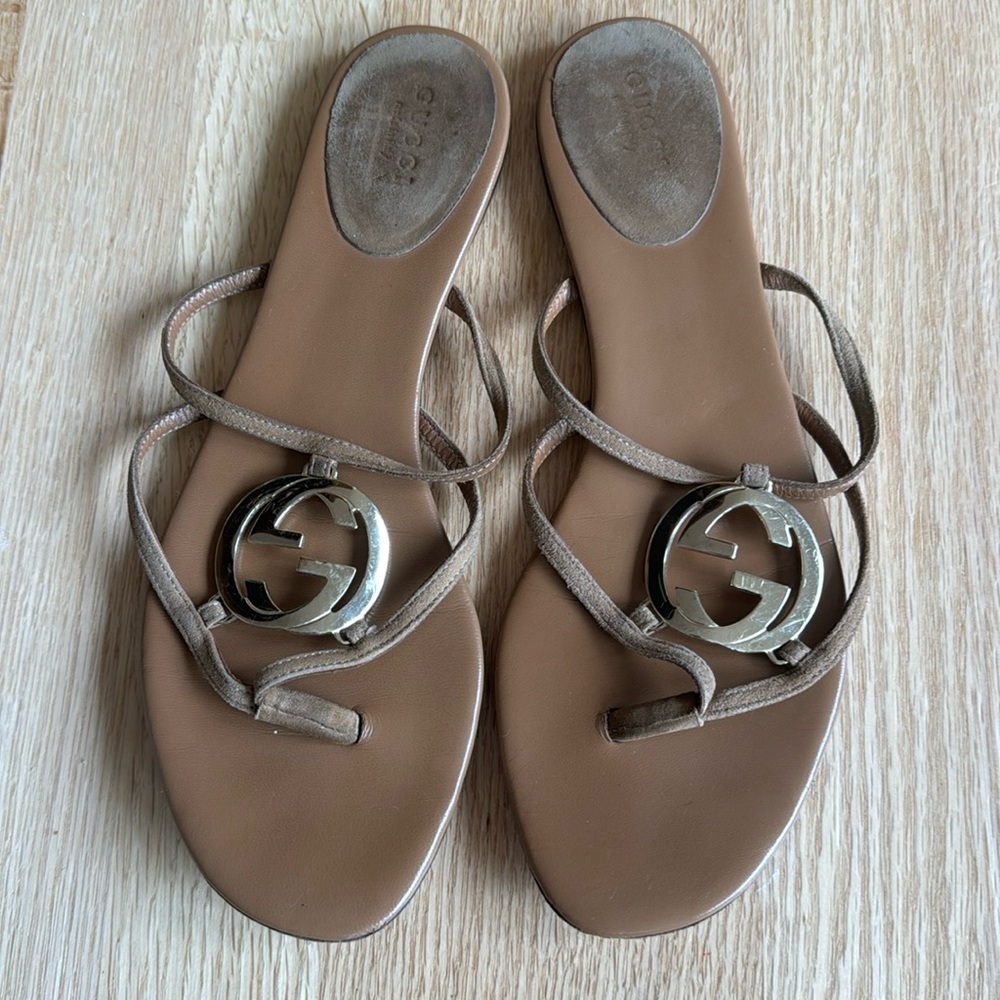 Authentic Gucci Tan Leather Sandals - Gem